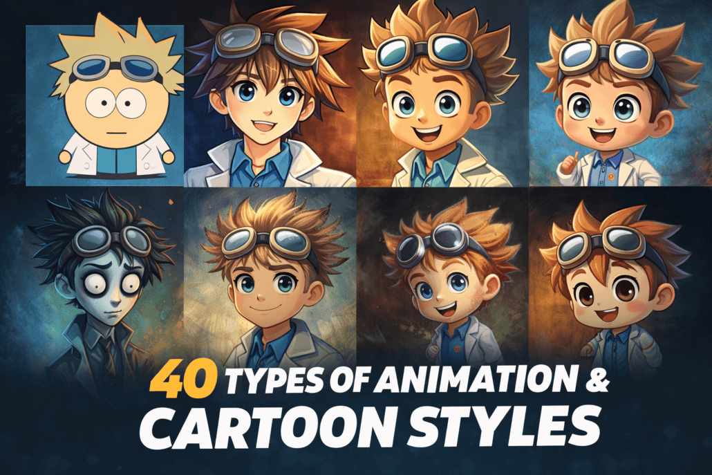 List of 40 Types of Cartoon Styles + Visual Examples
