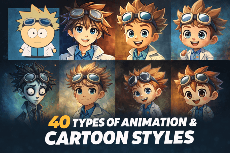 List of 40 Types of Cartoon Styles + Visual Examples